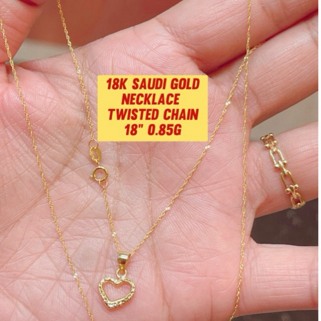 PAWNABLE 18K SAUDI GOLD NECKLACE W/Pendant | Shopee Philippines
