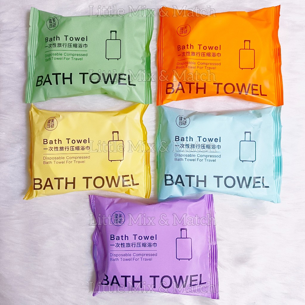 LMM Disposable Compressed Bath Towel 70x140cm 85g for Travel/Hotel Long ...