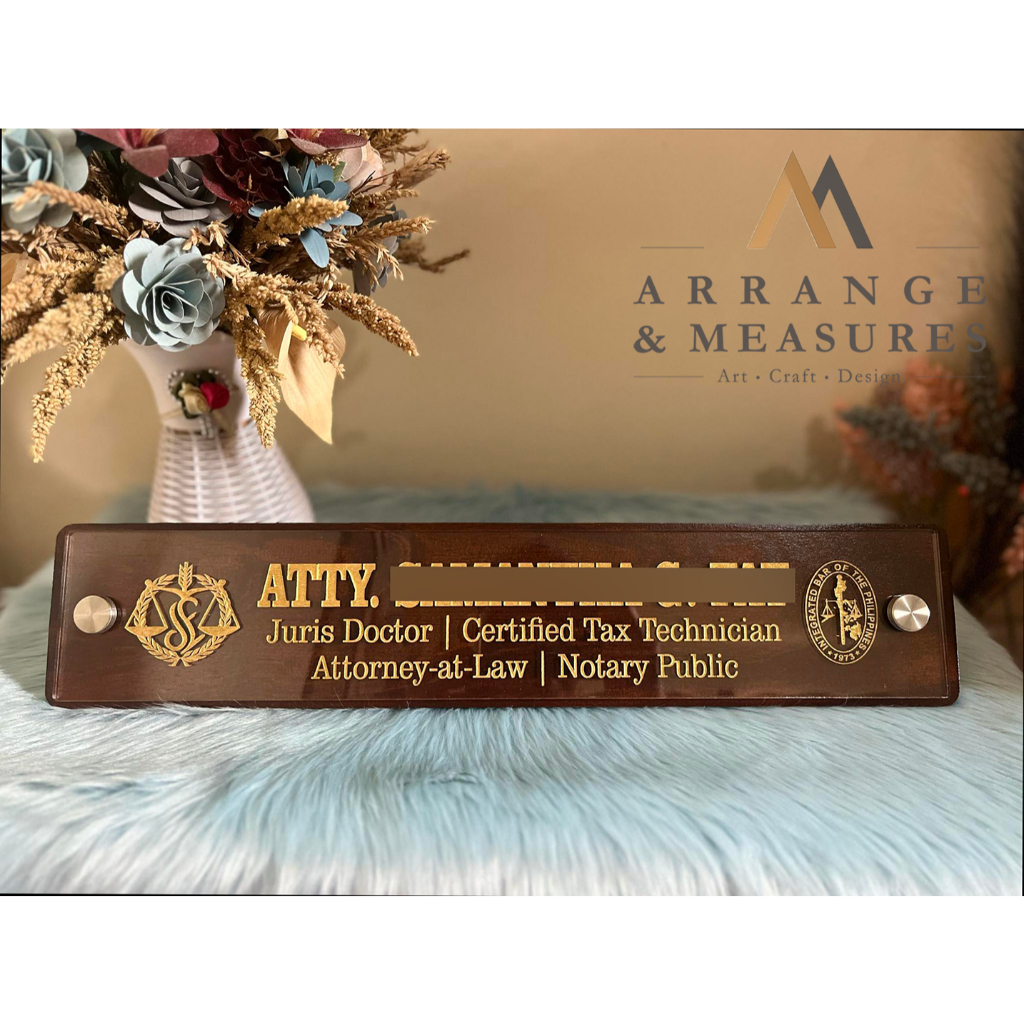 Customize Acrylic and Hard Wood Office Desk Name Plate Minimalist Style ...