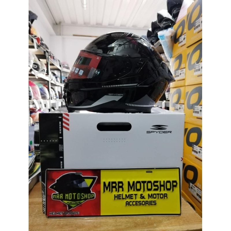 spyder fury V3 gloosy black fulface helmet | Shopee Philippines
