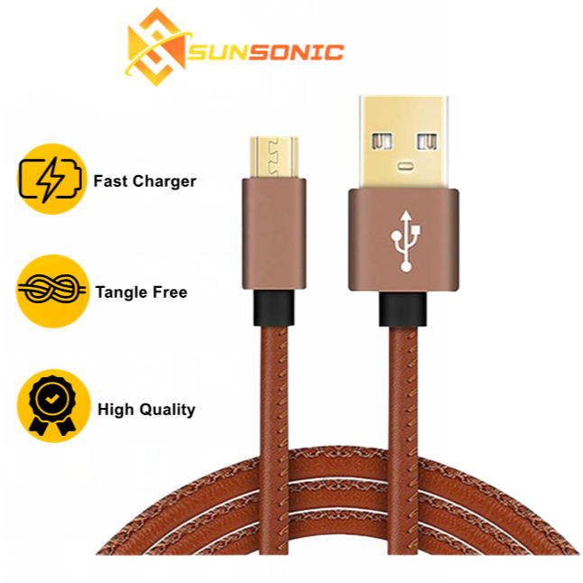 Sunsonic Fast Charging Leather Usb Cable | Shopee Philippines