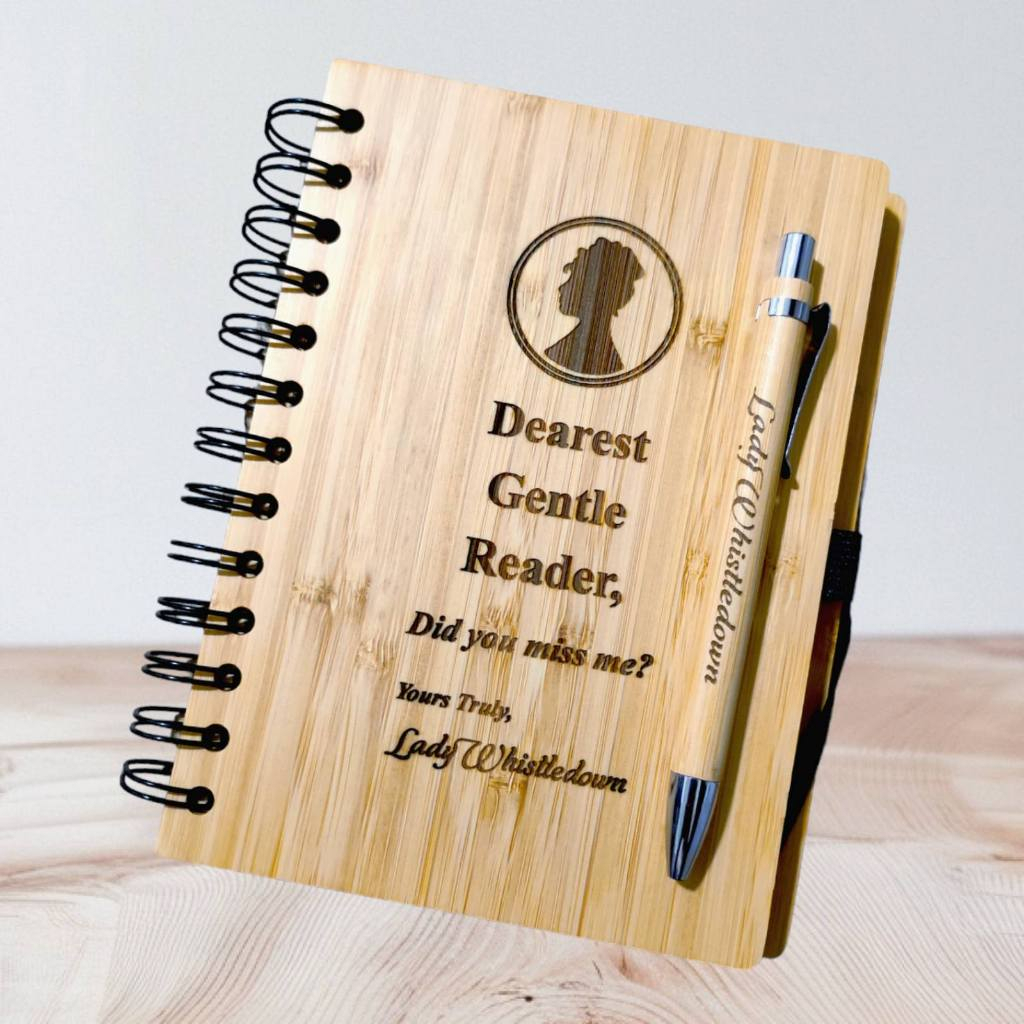 Personalized Bamboo Notebook Notepad with Garter and Bamboo Pen ...