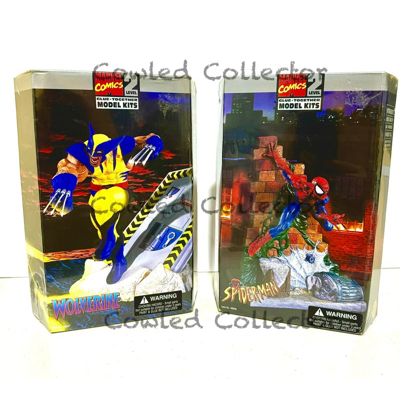 Marvel Comics Level 2 Glue Together Model Kits - Wolverine and Spider ...