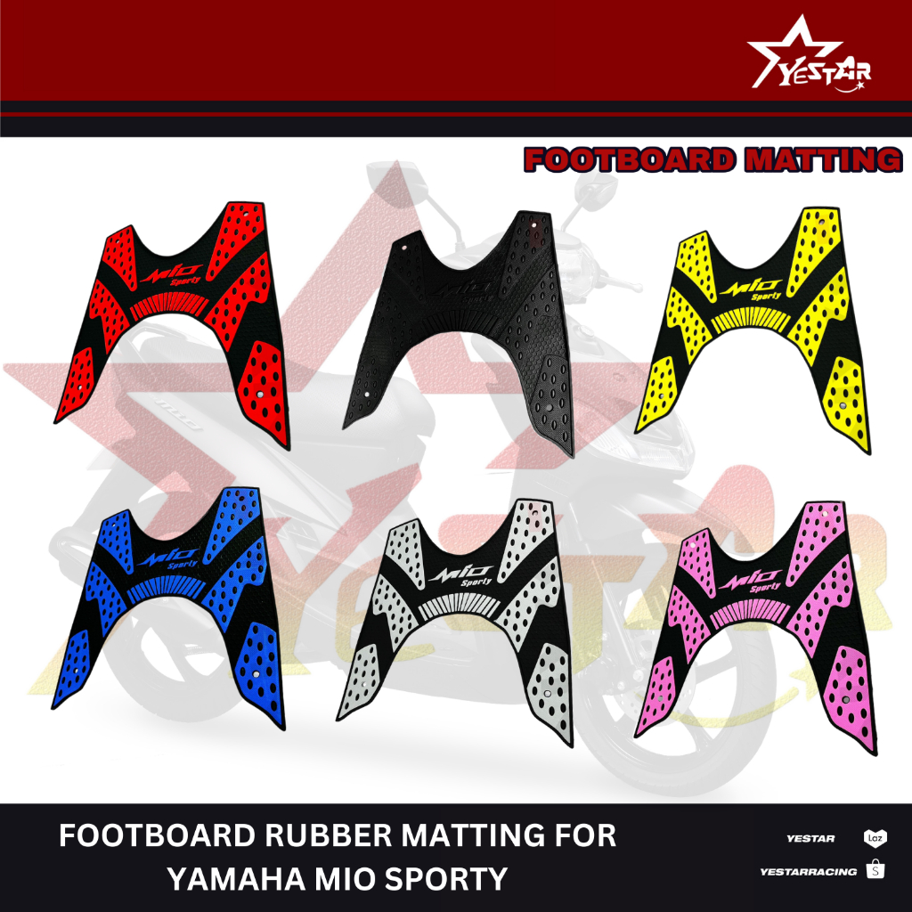 YestarPH Yamaha Mio Sporty Footboard Matting with Bolts and Nuts ...