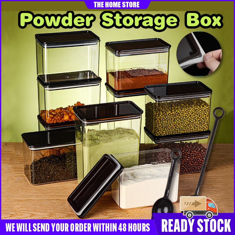 Acrylic Food Storage Powder Container Canister Box For Milk Tea Shop ...