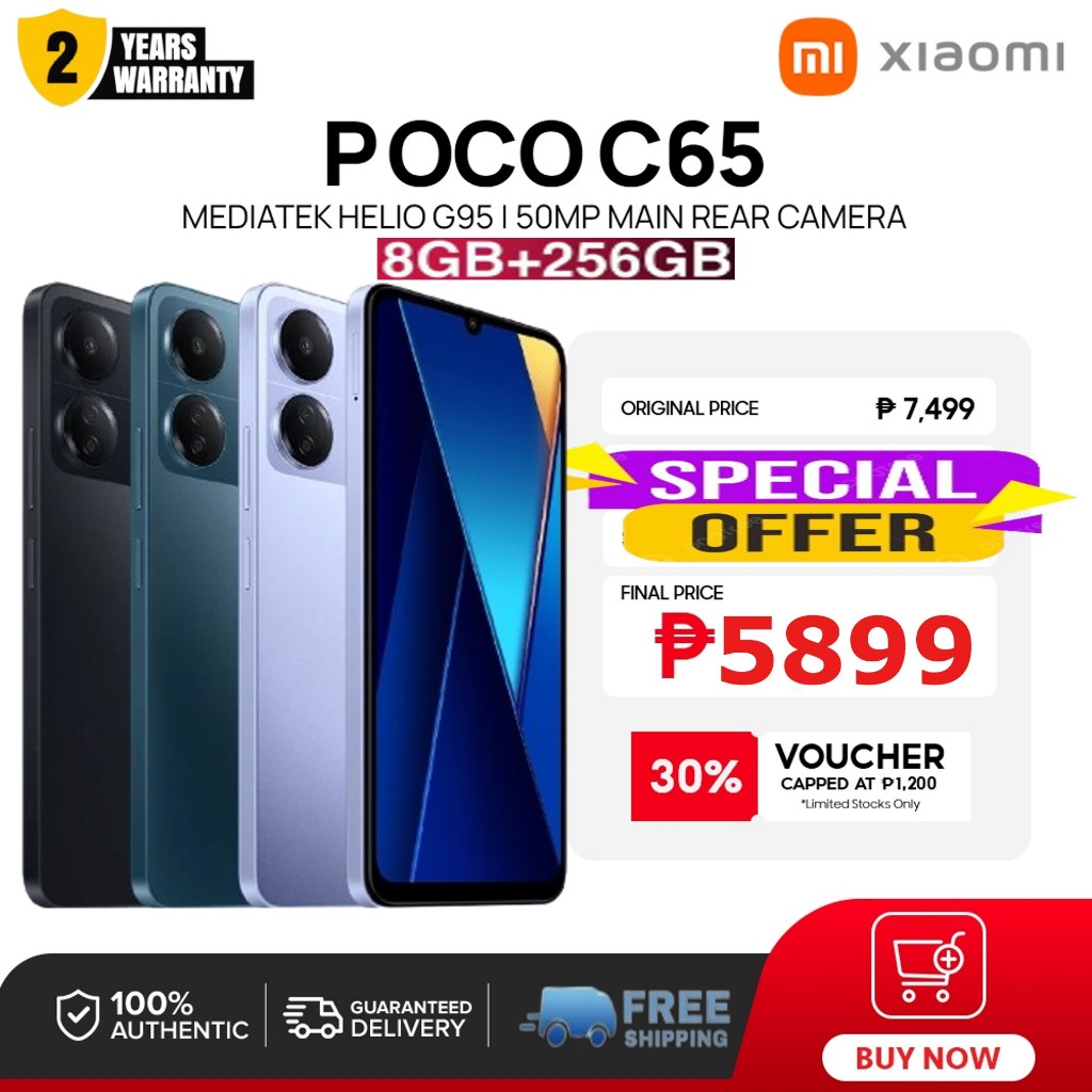 Xiaomi POCO C65 Smartphone | 6GB+128GB / 8GB+256GB | MediaTek Helio G85 | 6.74" 90Hz Display ...