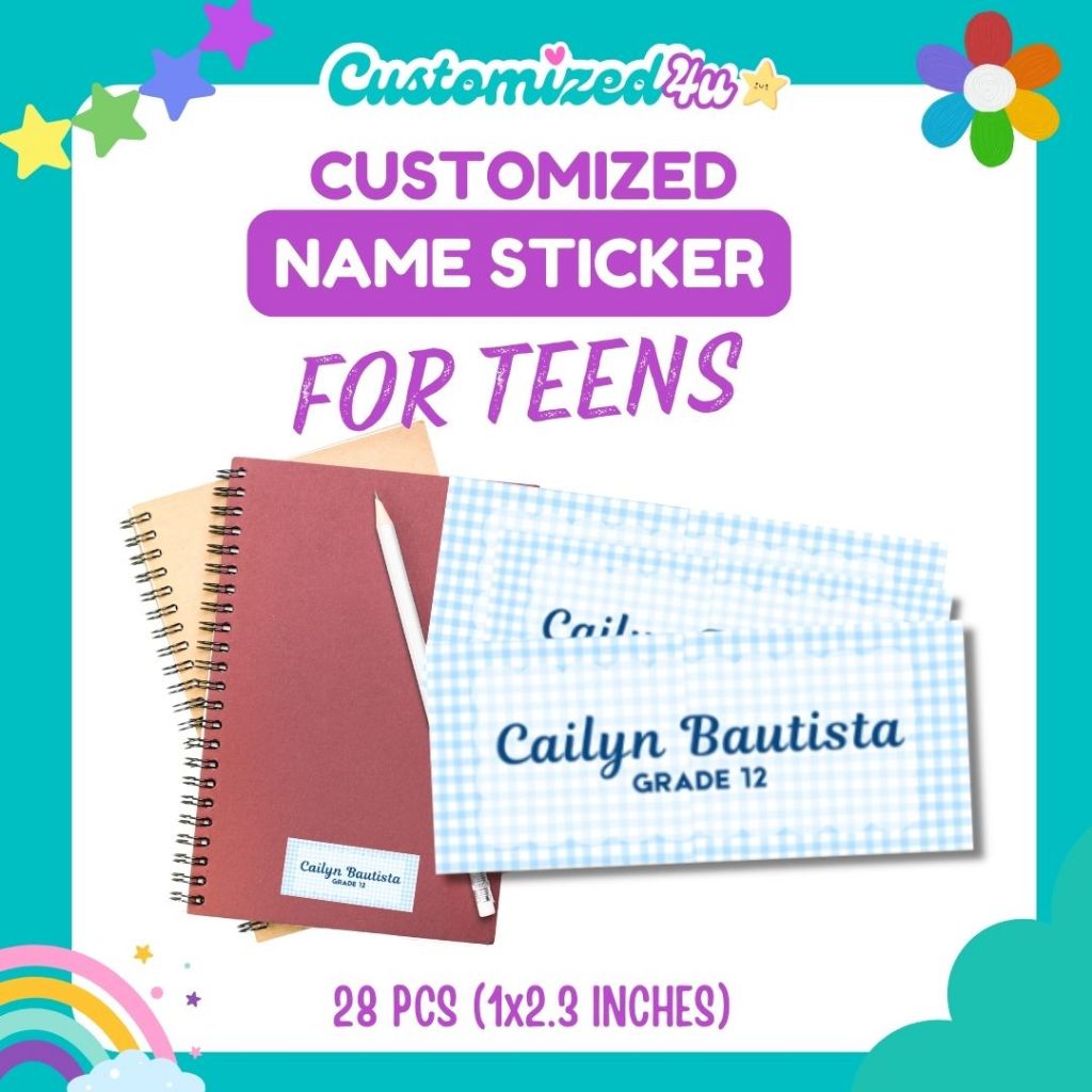 Back to school Customized Sticker Label Name For Notebooks / Books ...