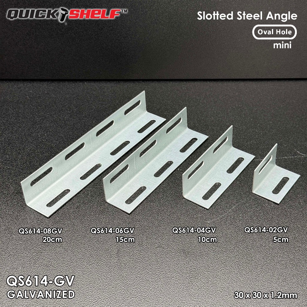 SLOTTED STEEL BRACKET (Oval Hole) [MINI] 30x30x1.2mm QS614 DIY Storage ...