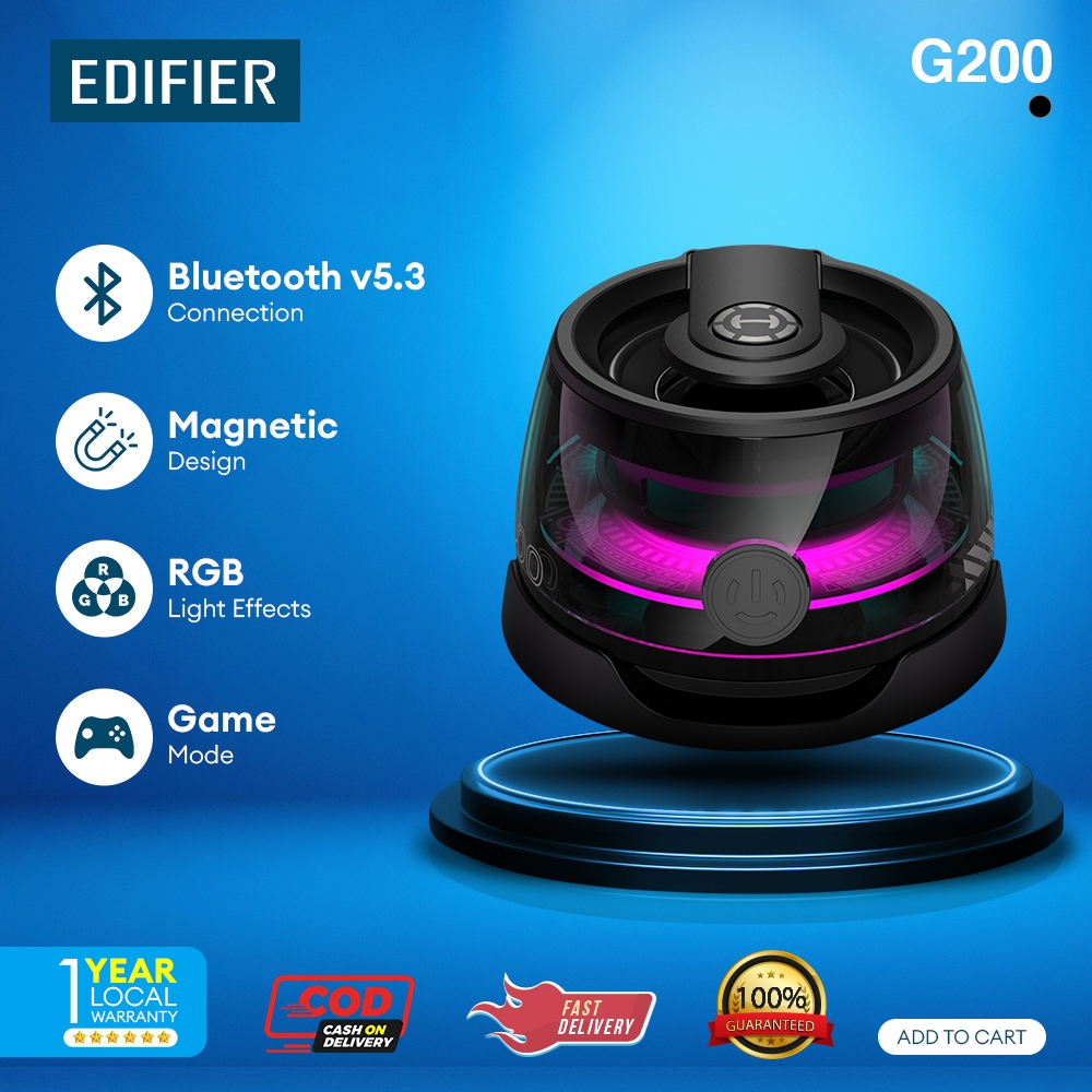 Edifier G200 Bluetooth Magnetic Speaker| Black| USB-C charging port ...