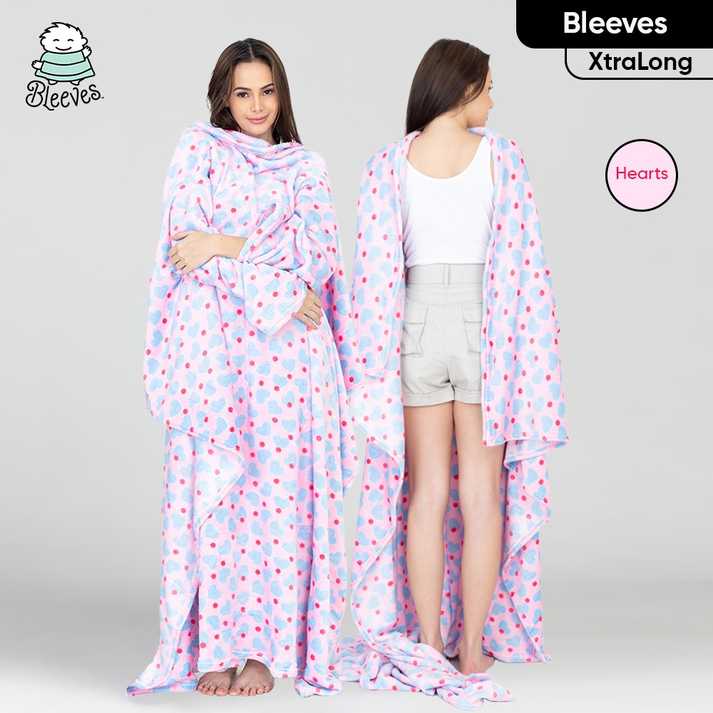 Bleeves® | Hearts Bleeves XtraLong Wearable Blanket for Men and Women ...