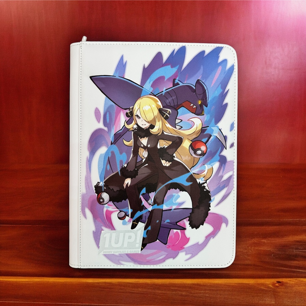 Cynthia & Garchomp Printed White 9-Pocket Zipper Card Binder by 1UP ...