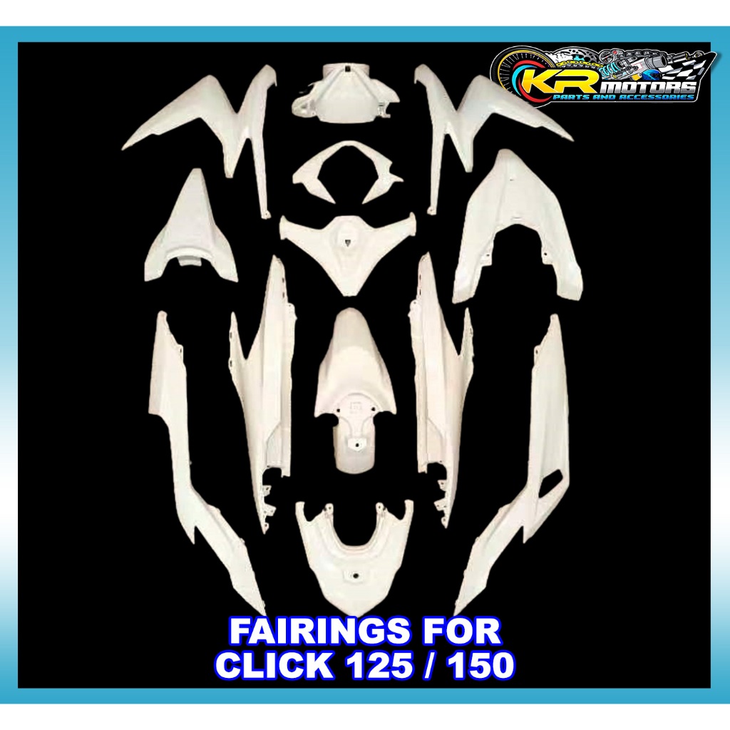 CLICK 125 / 150 V2 FAIRINGS SET (13 in 1) - UNPAINTED | Shopee Philippines