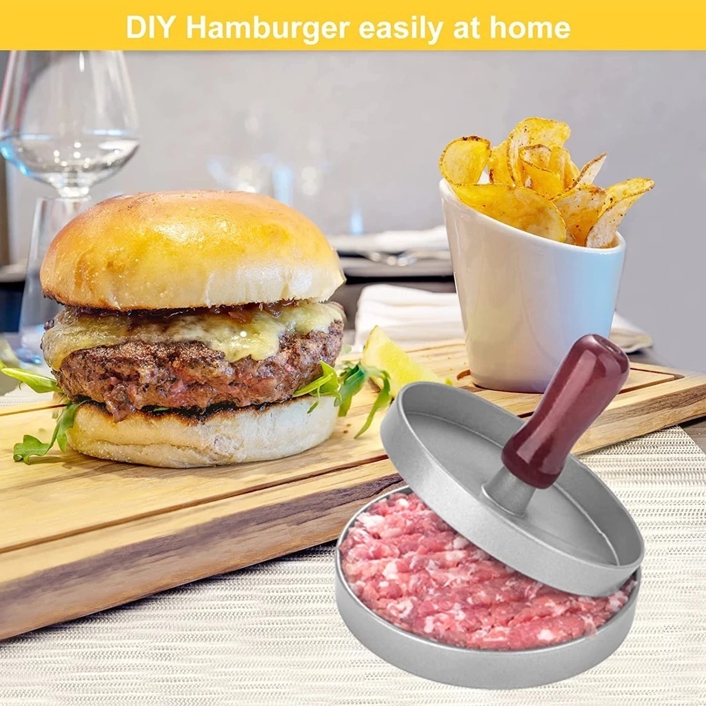 Big sale# Round Burger Metal Mould Hamburger Patty Maker Grill Press ...