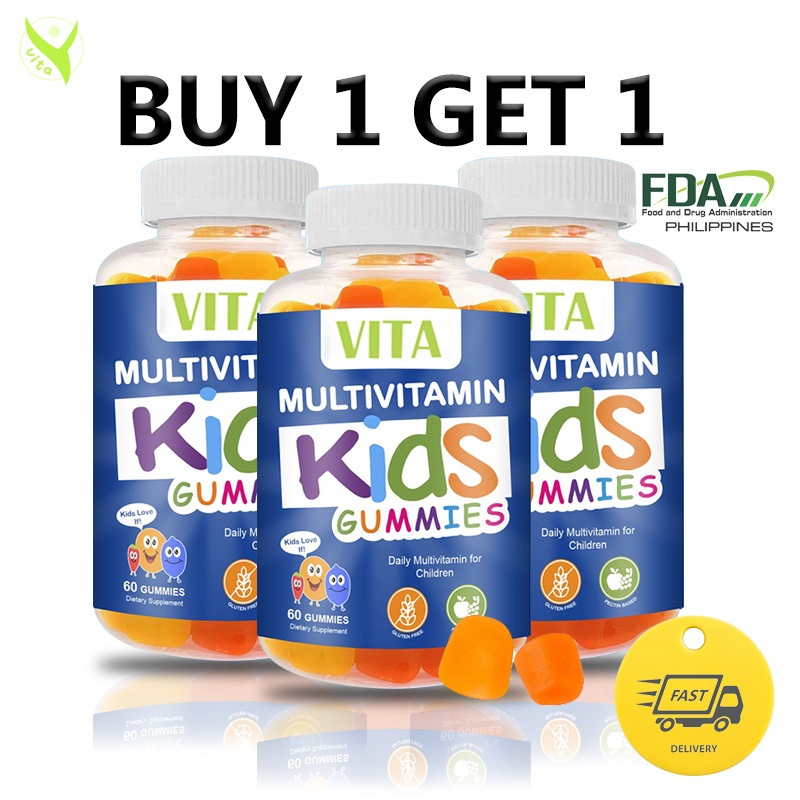 VITA Multivitamin Gummies Calcium Supplement Vitamins B and C for Kids ...