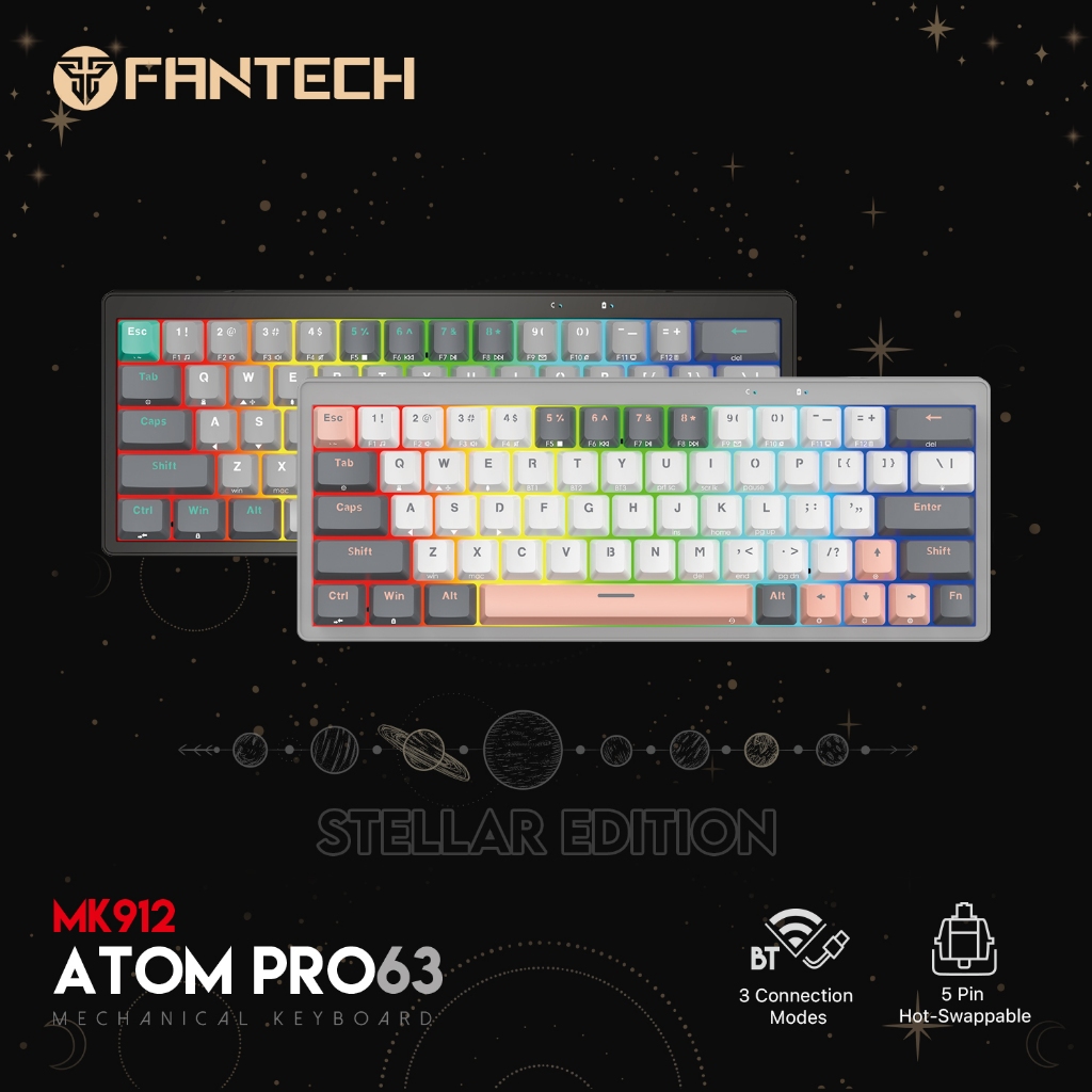Fantech ATOM PRO MK912 MK913 MK914 Stellar Series Swappable Wireless ...