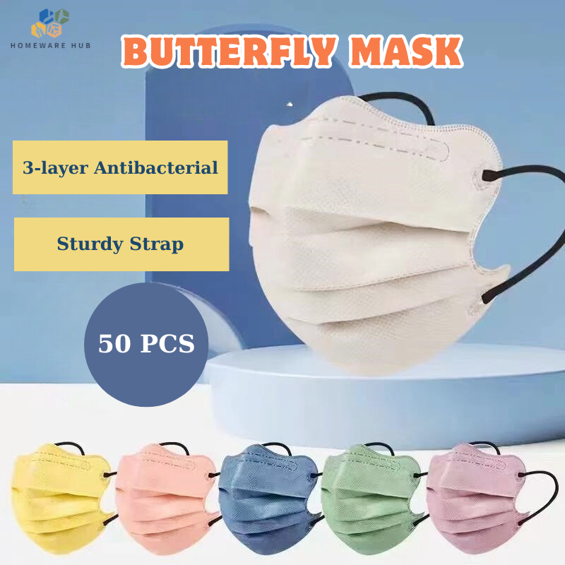 Butterfly face mask 3-layer dust mask V-shaped mask design to protect ...
