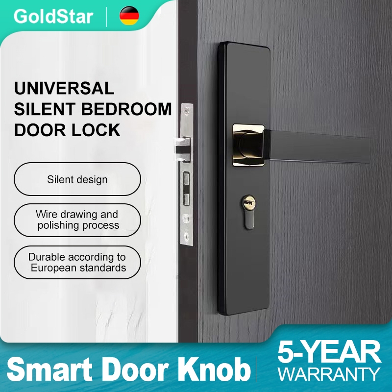 Gold Star Smart Door Knob Door Lock With Key Main Door Double Lock Set ...