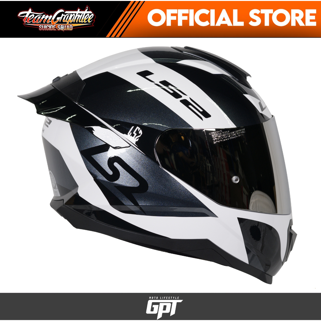 LS2 HELMETS FF802 XV FLASH DIMIT WHITE GREY Single Visor (w/ EXTRA ...