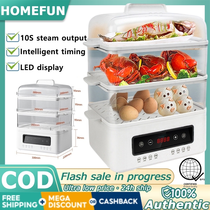 HOMEFUN 30L Electric Steamer for Siomai Business Food Steamer Layers ...