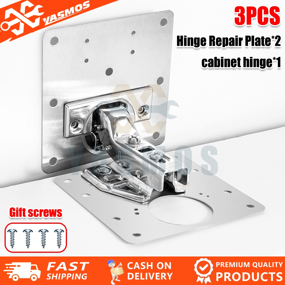1 Set / 2 Sets Hinge Repair Plate And Concealed Hinges For Cabinet Rust ...