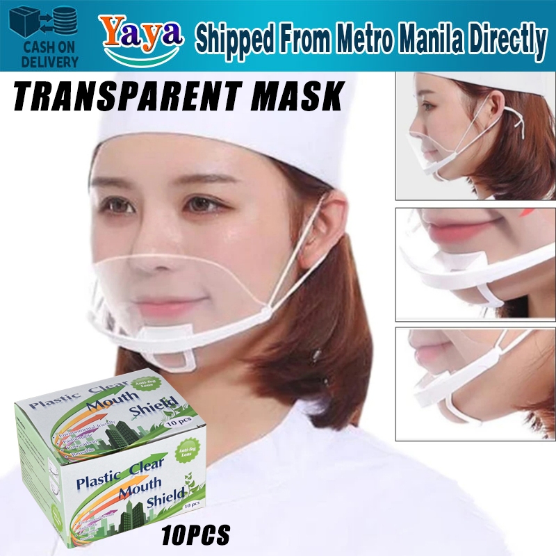 【Fast Delivery】Adjustable Food Sanitary Mouth Mask Transparent Clear ...