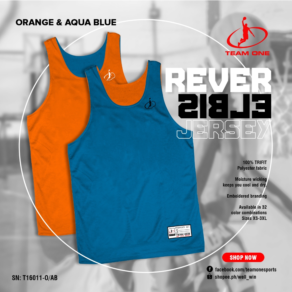 TEAM ONE Basketball Reversible Jersey Sando | Shopee Philippines