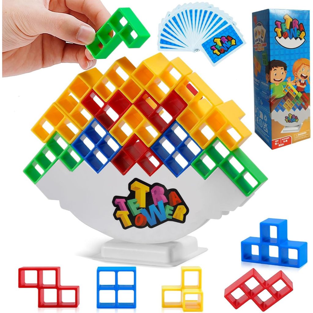 Tetra Tower Stacking Building Balance Block Toys for Kids Balancing ...