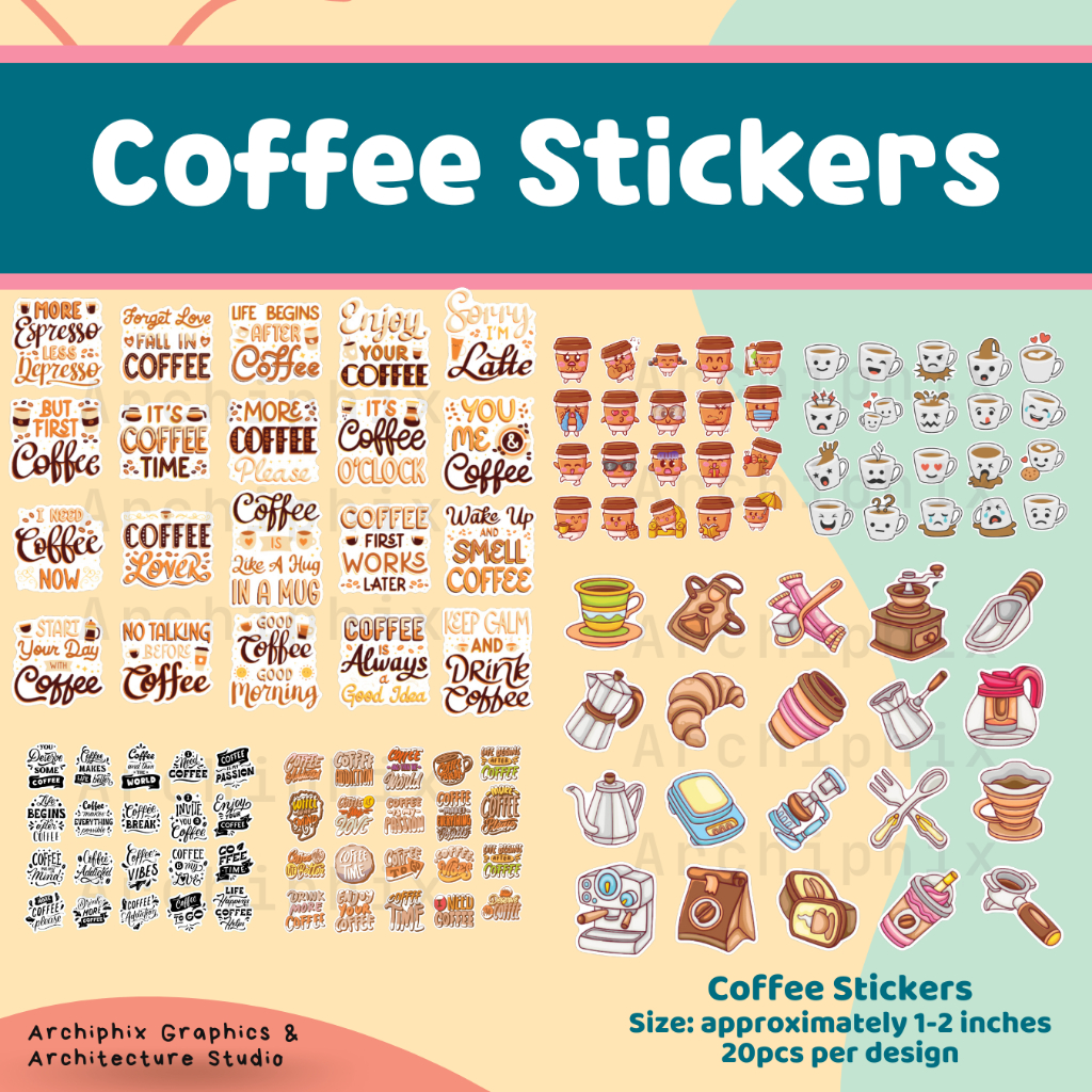 Coffee Brew Lovers Stickers by Archiphix (Set of 20 pcs) | Shopee ...