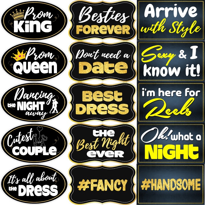 Prom Night Photobooth props in 1.5mm sintraboard | Shopee Philippines