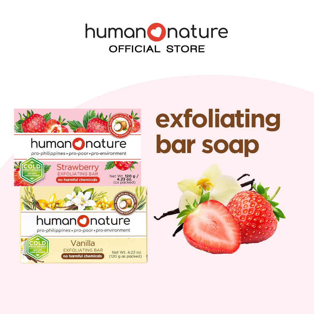 Human Nature Exfoliating Bar Soap 120g (No Harmful Chemicals) | Shopee ...
