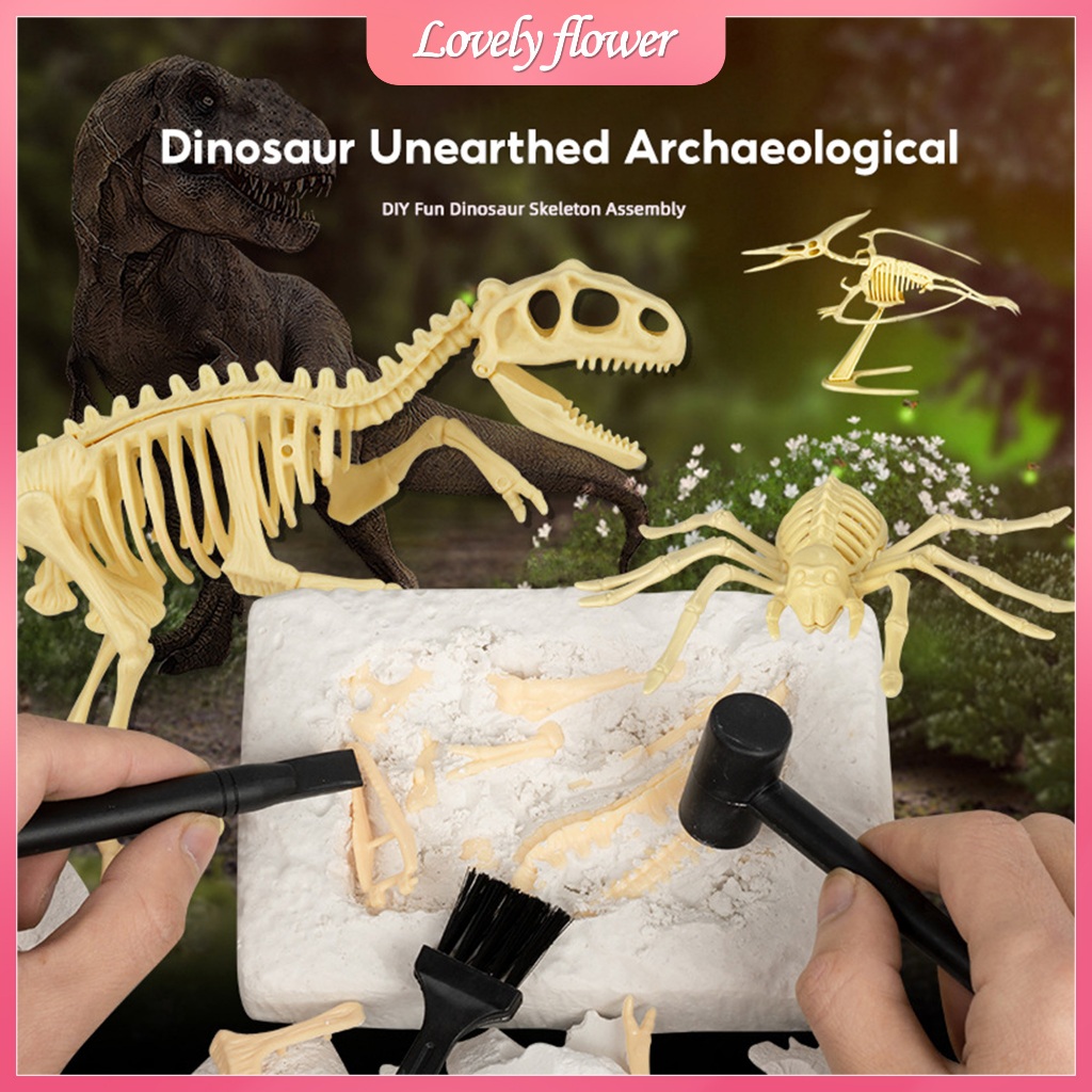 [Ready Stock] Dinosaur Fossil Skeleton Excavation Dig up Kit DIY ...