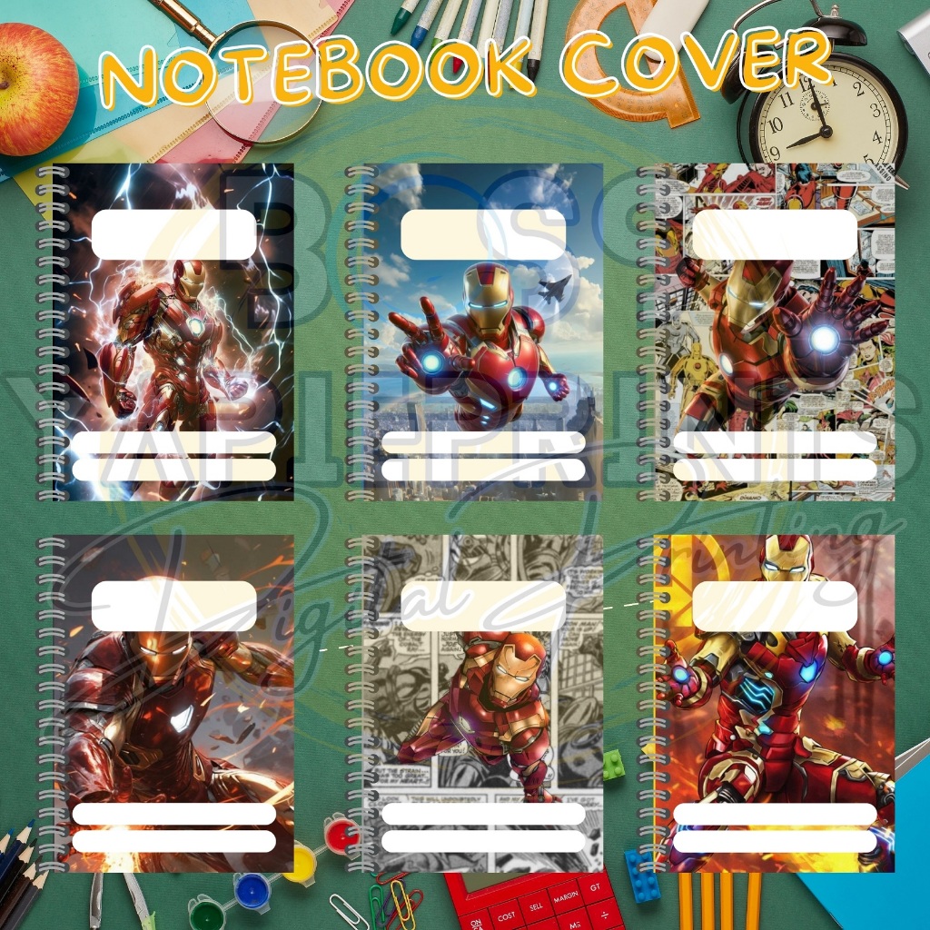 IRON MAN MARVEL HERO TRENDING DESIGN FOR PERSONALIZED NOTEBOOK COVER ...