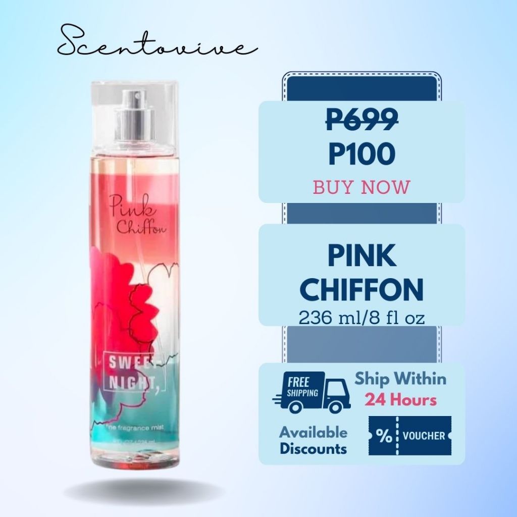 Sweet Night Perfume Pink Chiffon Signature Fine Fragrance Perfume Body ...