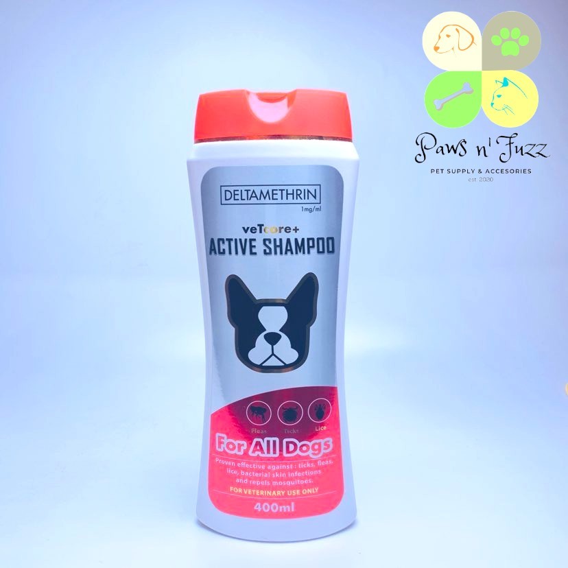 VETCORE + ACTIVE SHAMPOO (DELTAMETHRIN) 400ML FOR ALL DOGS | Shopee ...