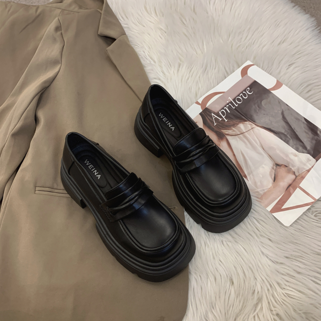 Classic black mary janes Wild Style Jk/lolita Thick bottom school ...