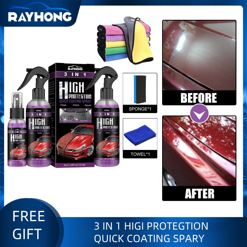 Rayhong 3 In 1 High Protection Quick Car Coating Spray Coat Ceramic ...