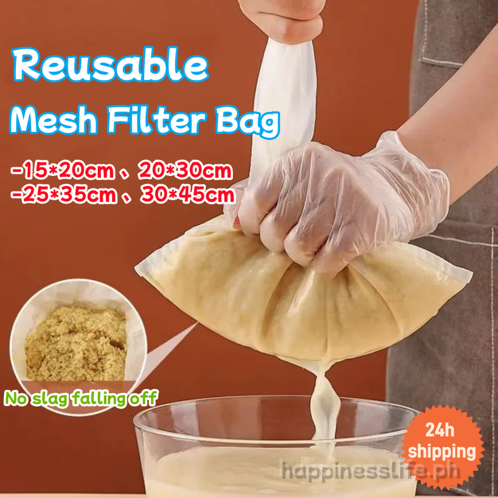 Mesh Filter Bag Soy Milk Wine Yogurt Filter Bag/Kitchen Food Reusable ...