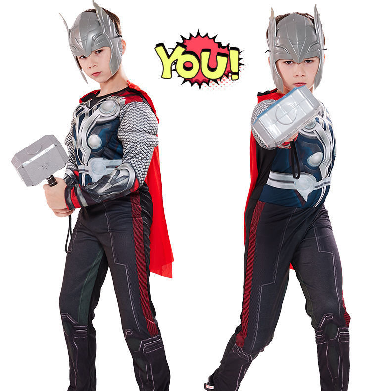 Superhero Costume For Kid Boy Muscle 3D Thor Cosplay Clothes Avengers ...