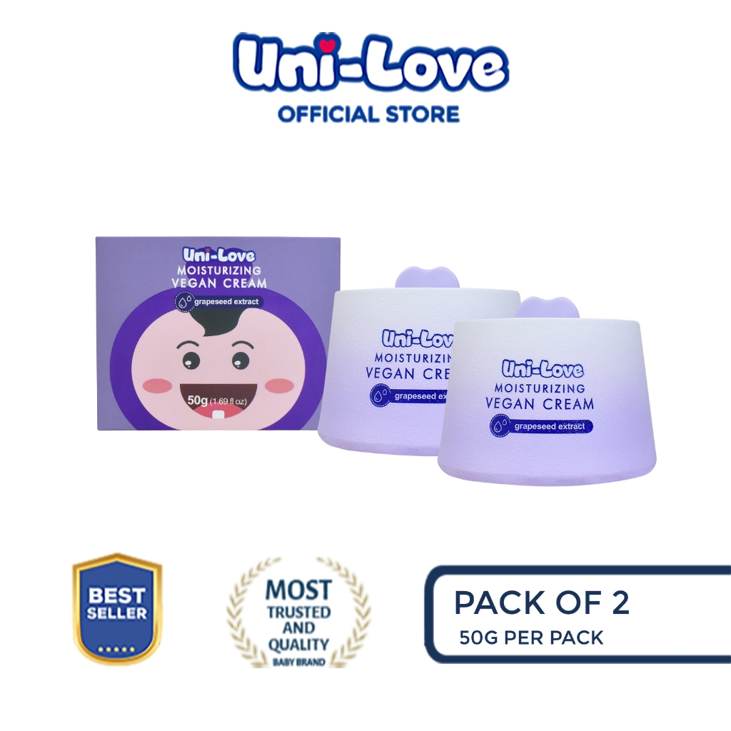 Uni-Love Moisturizing Vegan Cream (Grapeseed Extract) 50g Pack of 2 ...