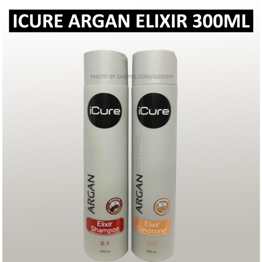 iCure Argan Elixir Shampoo & Conditioner 300ml GDSFPH_S4 | Shopee ...