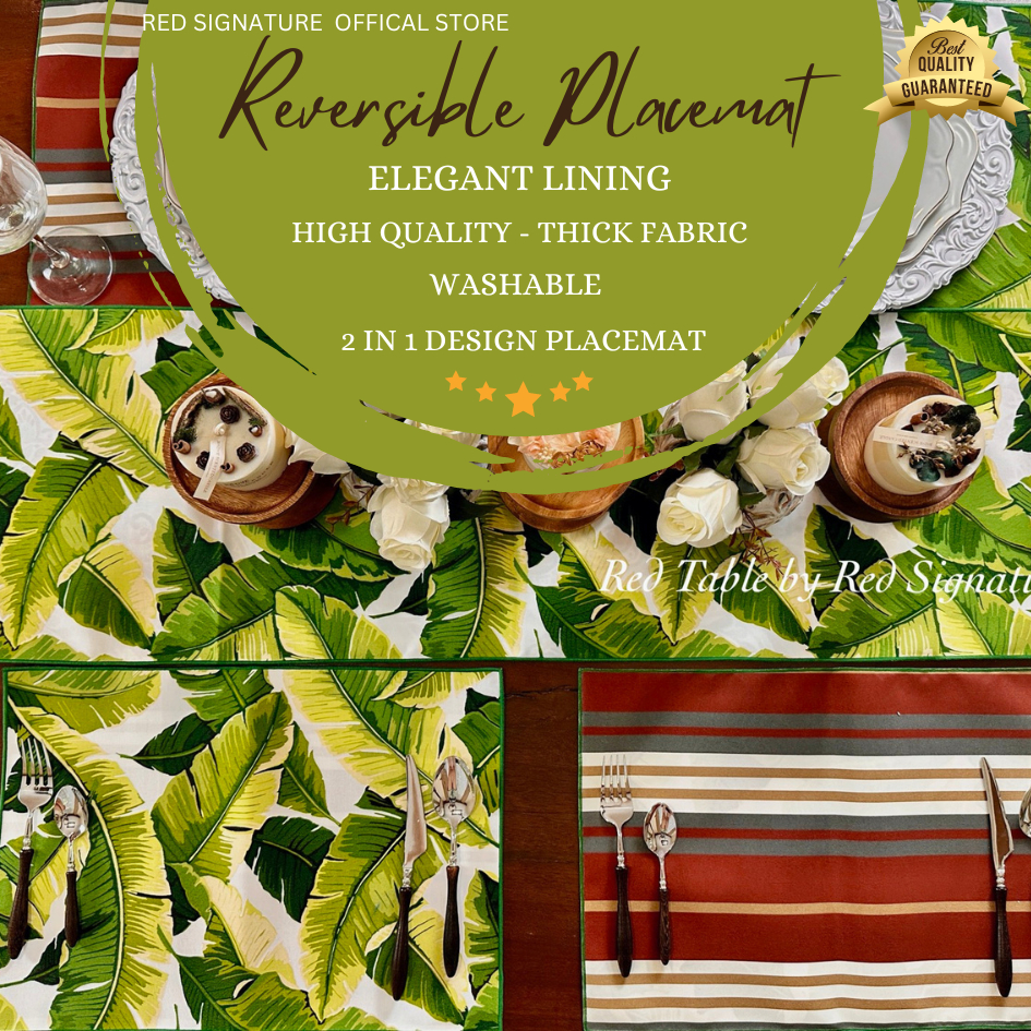 Reversible Placemat AND table Runner , Designer Placemat and Table ...
