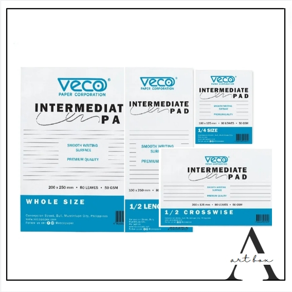 VECO Quiz Pad 1/4 1/2 lengthwise Crosswise Writing Pad intermediate ...