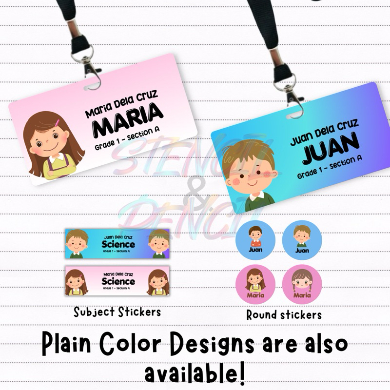Subject Label Stickers, Name Tag and Bag Tag Back to School Bundle ...