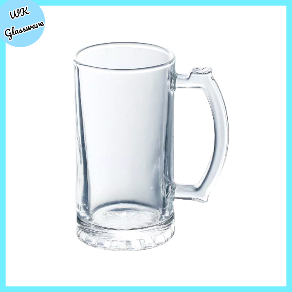 2pcs 450ml Mug Traditional Glass Beer Beverage Tankards Mugs With ...