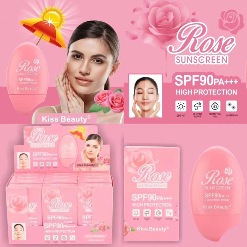 ROSE SUNSCREEN SPF90PA+++ HIGH PROTECTION FACE SKINCARE BEAUTY | Shopee ...