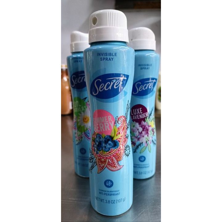 SECRET Invisible Spray Anti-Perspirant Deodorant 107g | Shopee Philippines