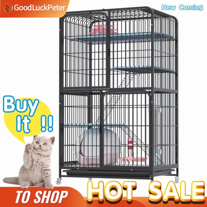 Large Space Cat Cage Cat House Cat Villa (2/3/4-Story) with toilet ...