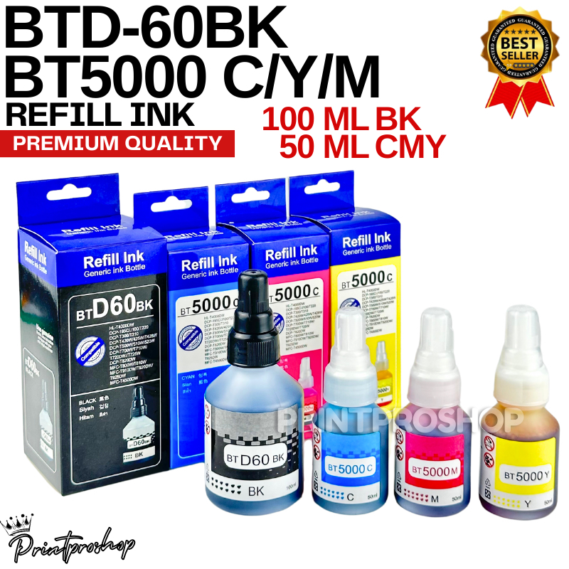 BT5000 BT6000 BTD60BK Dye Ink refill for Brother DCP-T300 DCP-T310 DCP ...