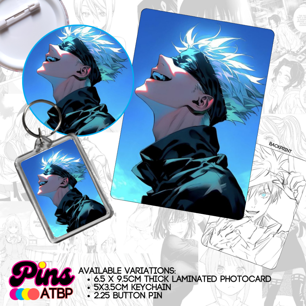 Gojo Satoru - Jujutsu Kaisen Collectible Photocard Button Pin Keychain ...