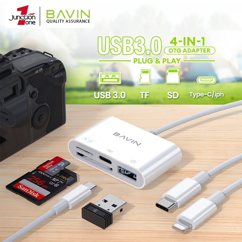 BAVIN O33 / O37 OTG HUB Adapter 4 in 1 Multi-Port Docking Station Type ...